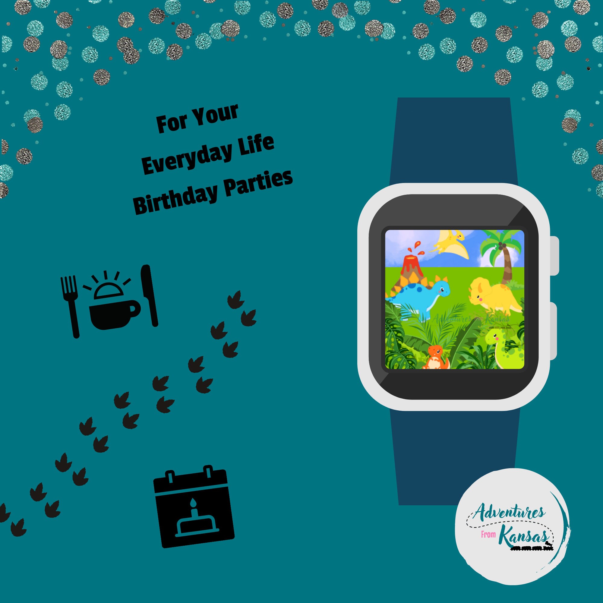 Bright Dinosaur Watch Wallpaper | Dino Watch Face | Colorful Kid Dino ...