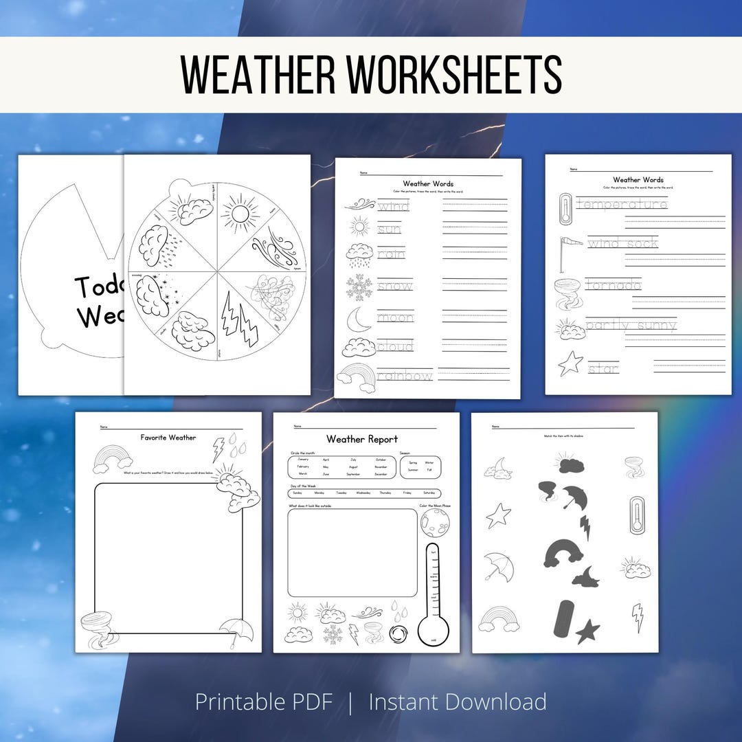 Weather Worksheets for Kids, Including Today's Weather Circle Wheel ...