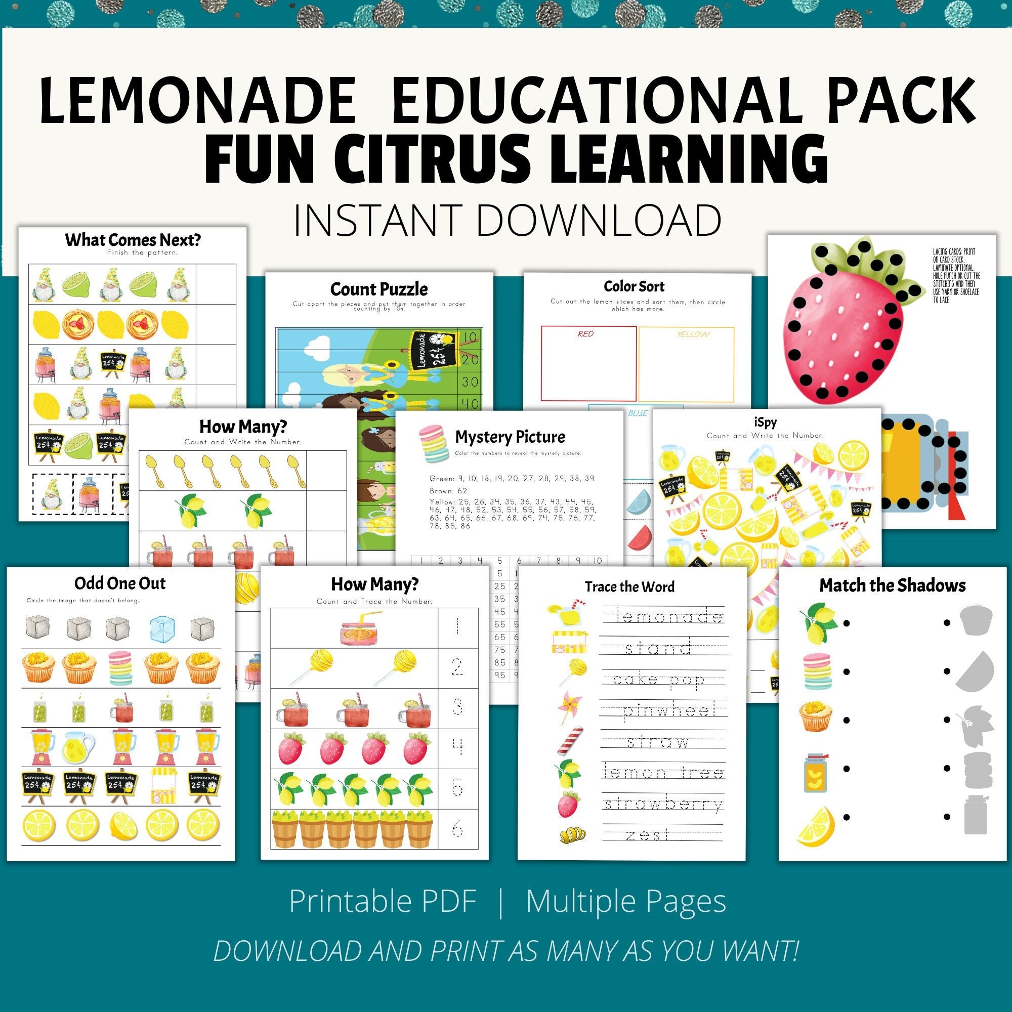 Lemonade Activity Sheets for Kids | Lemonade Stand Worksheets for ...