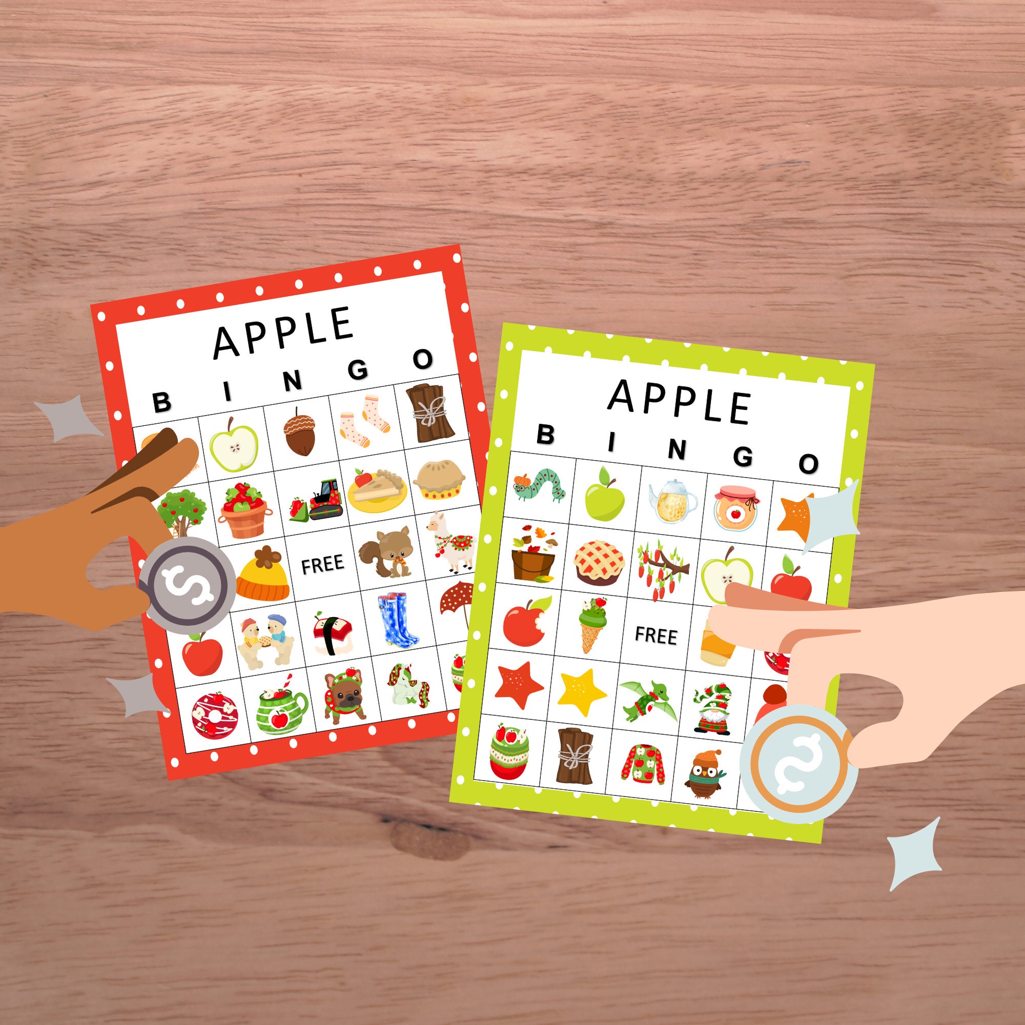Apple Bingo Printable for Classrooms, Senior Activities, School, Family ...
