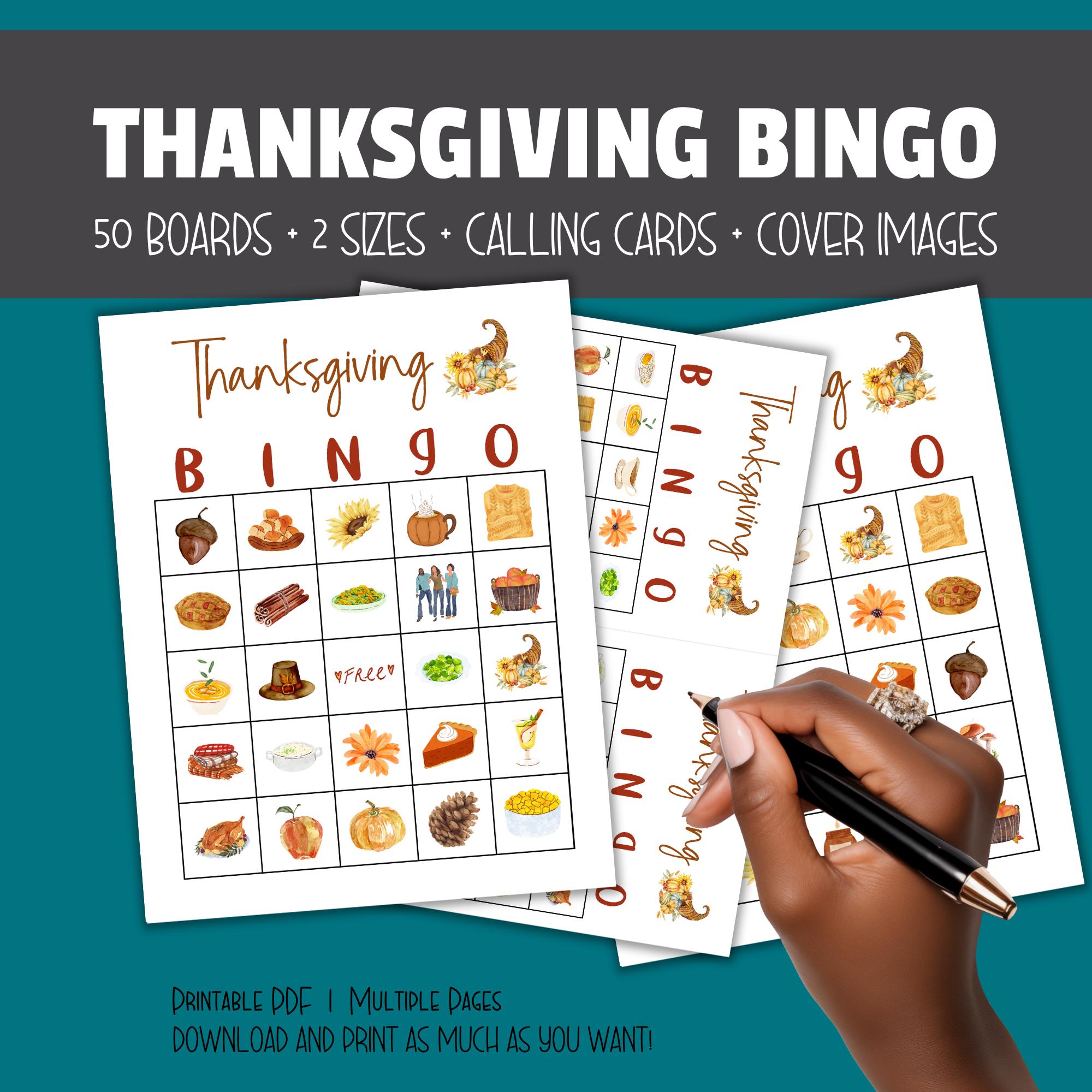 Thanksgiving Family Bingo Printable Thanksgiving Friends Senior ...