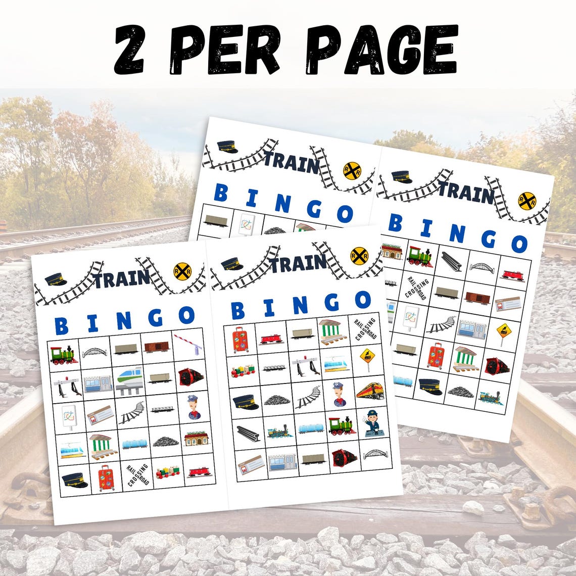 Train Bingo Printable Birthday Parties, Family Game Night, Railroad ...