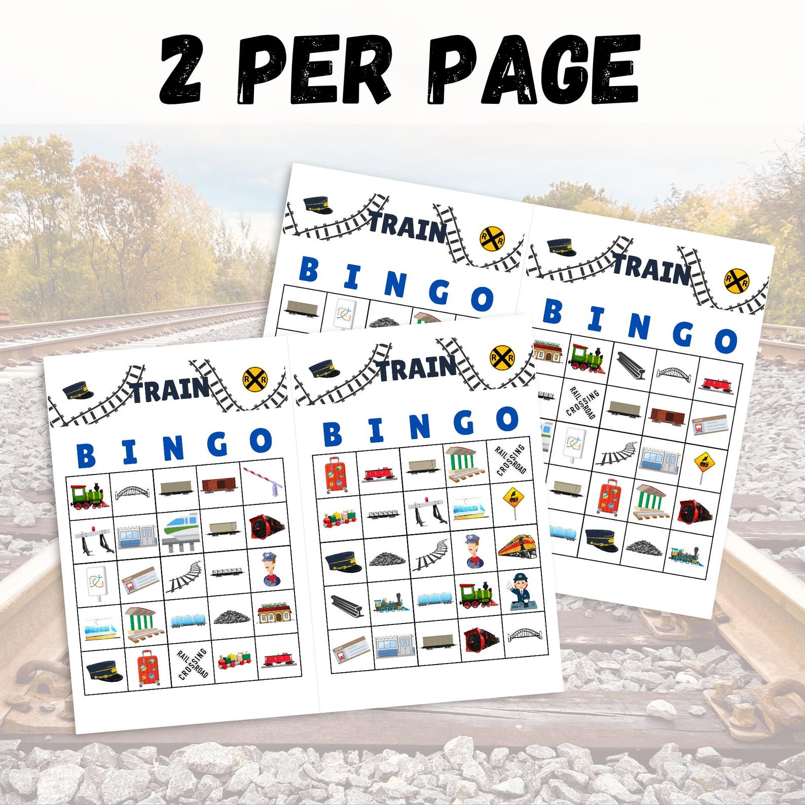Train Bingo Printable Birthday Parties, Family Game Night, Railroad ...