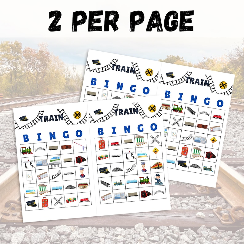 Train Bingo Printable Birthday Parties, Family Game Night, Railroad ...