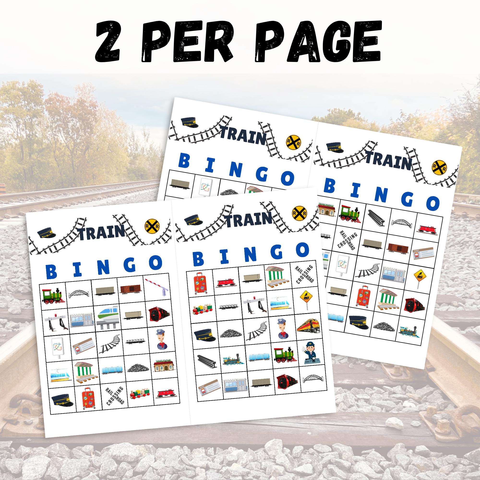 Train Bingo Printable Birthday Parties, Family Game Night, Railroad ...