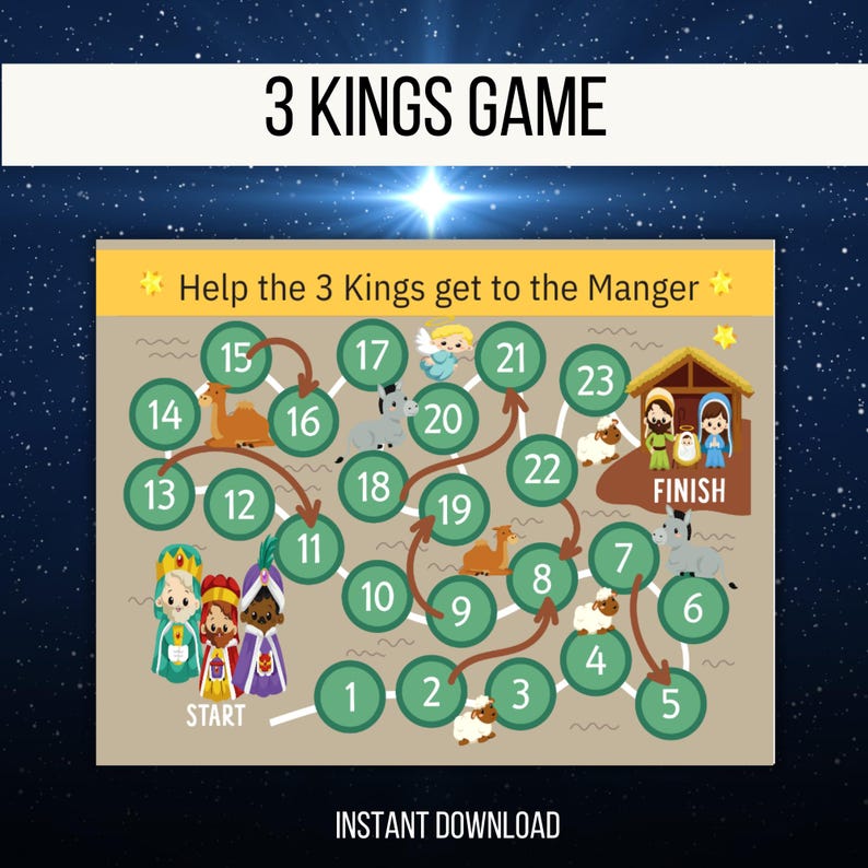 3 Kings Epiphany Nativity Printable Fun Religious Game for Preschool ...