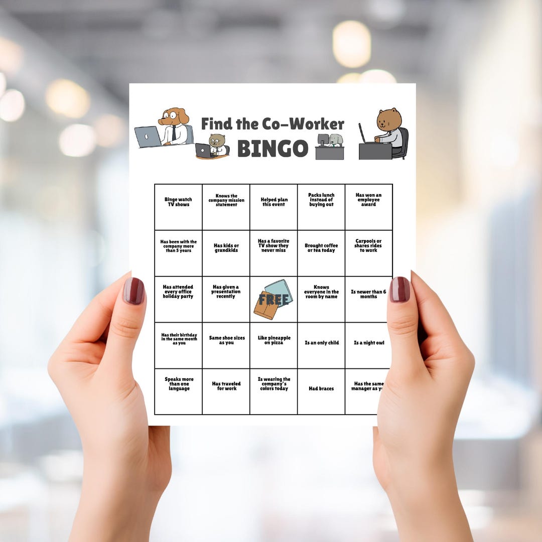 Funny Find the Co-worker Icebreaker Bingo, Mix and Mingle Team Building ...