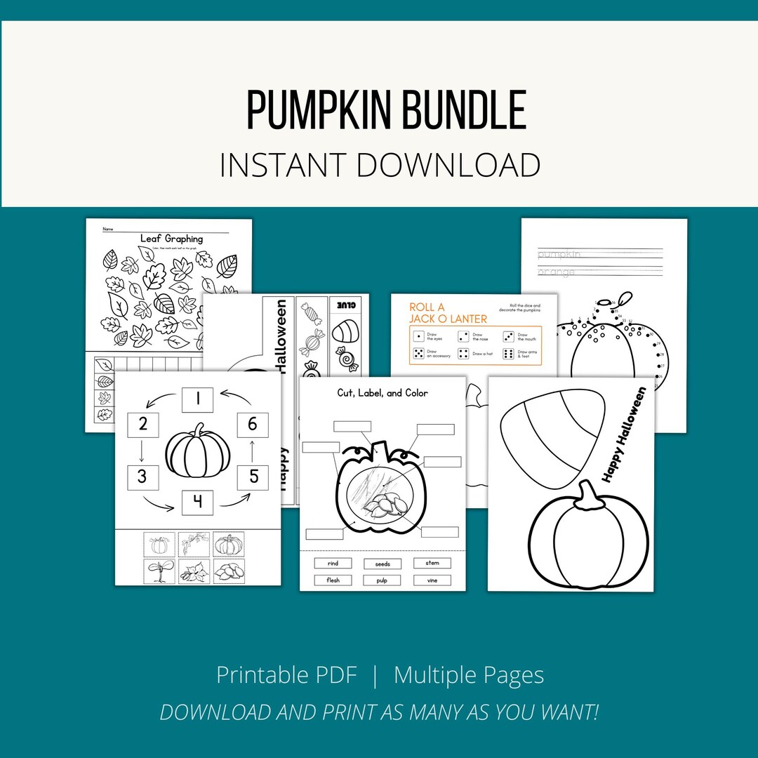 Pumpkin Bundle With Life Cycle, Labeling Parts, Leaf Graphing, Pumpkin ...