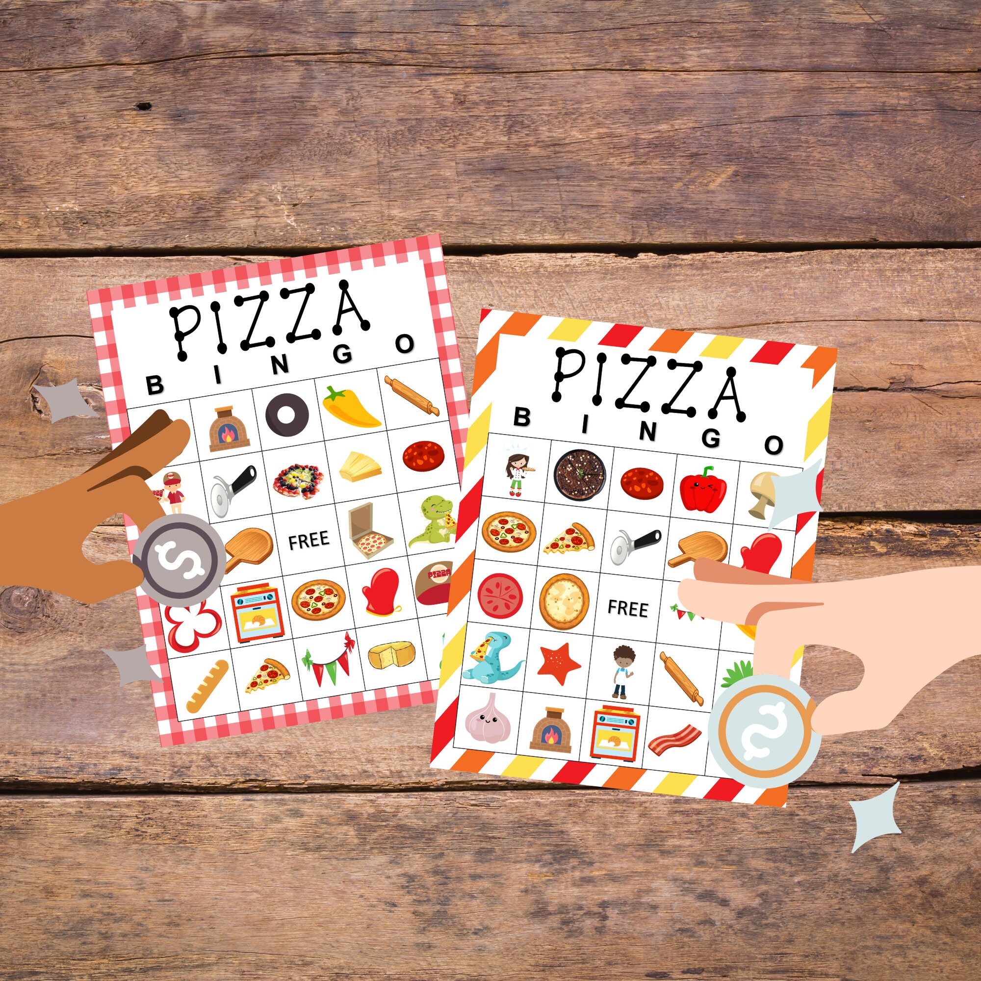 Pizza Bingo Printable for Classrooms, Senior Activities, School, Family ...