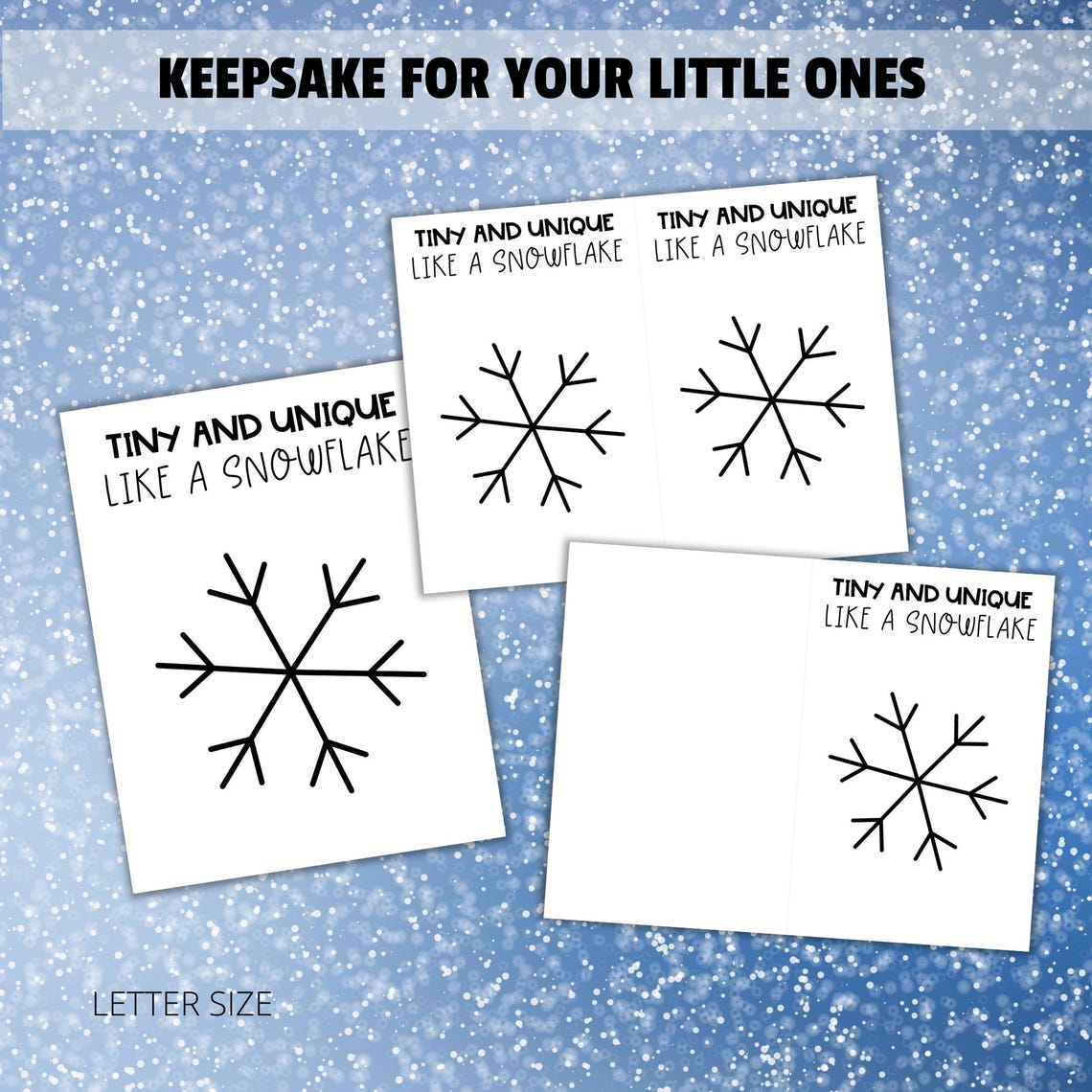 Snowflake Fingerprint Keepsake Craft, Winter Printable Gift Handprint ...