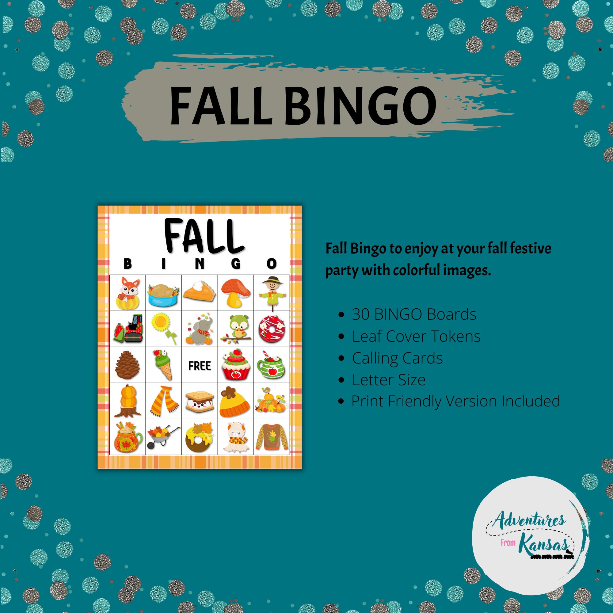 Fall BINGO Game | Printable Fall Party Game | Seasonal Bingo | Fall ...