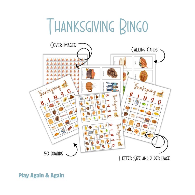 Thanksgiving Family Bingo Printable Thanksgiving Friends Senior ...