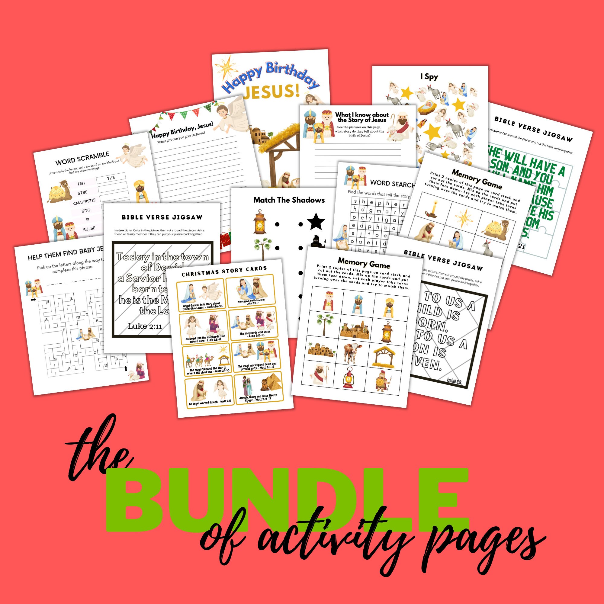 Printable Christmas Nativity Family Activity | Nativity Advent Bible ...