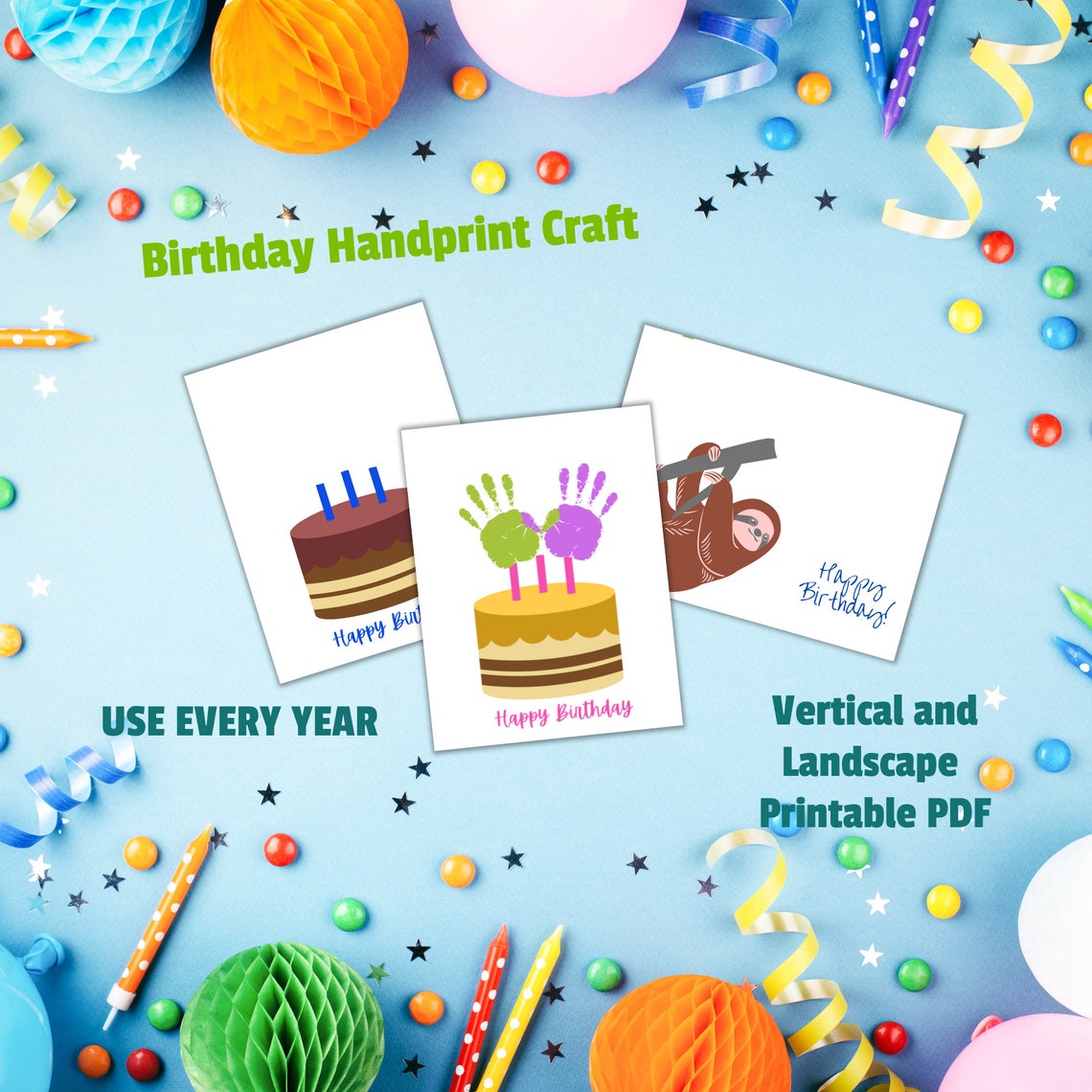 Birthday Handprint Craft Personalized Keepsake Gift DIY - Etsy