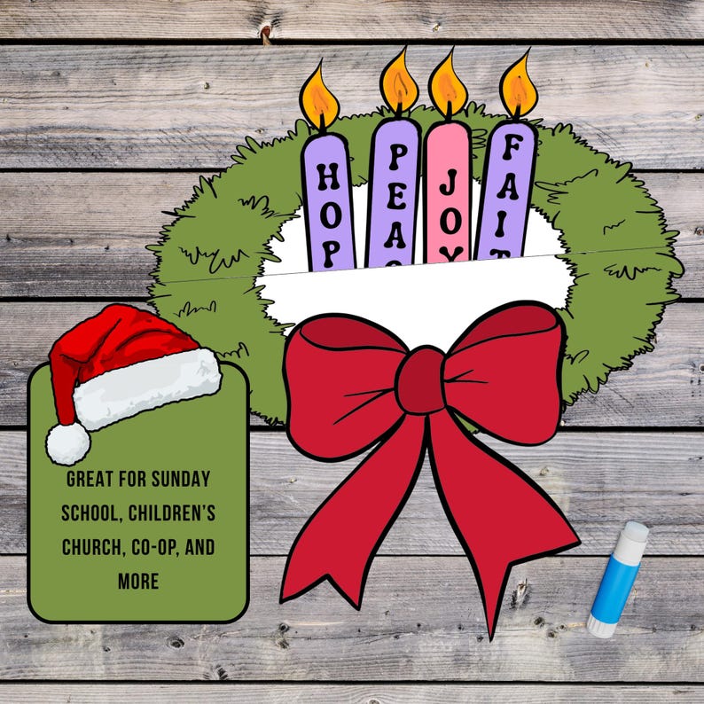 Advent Wreath Kids Bible Paper Craft, Sunday School, Children's Church ...