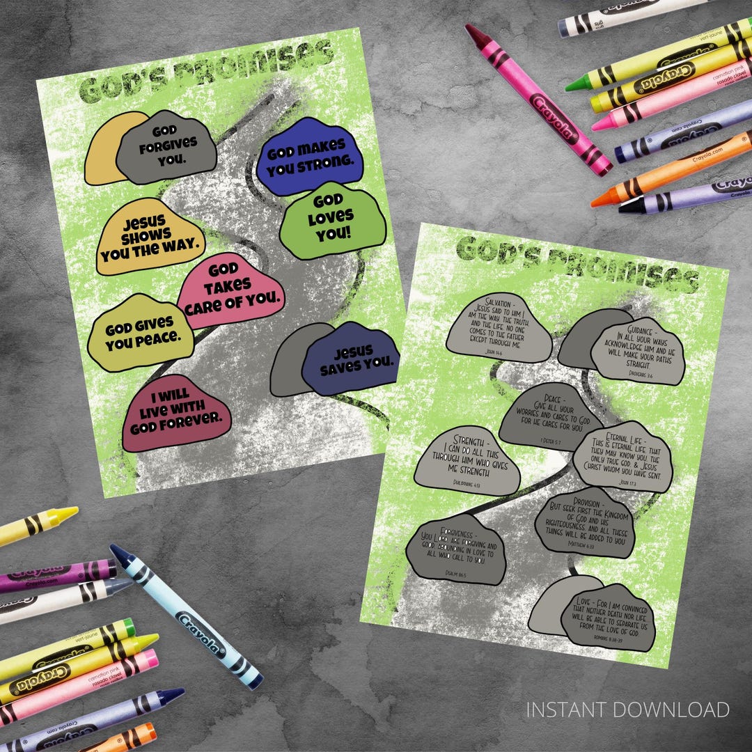 God's Promises Path Christian Craft Kit, Printable Bible Story Activity ...