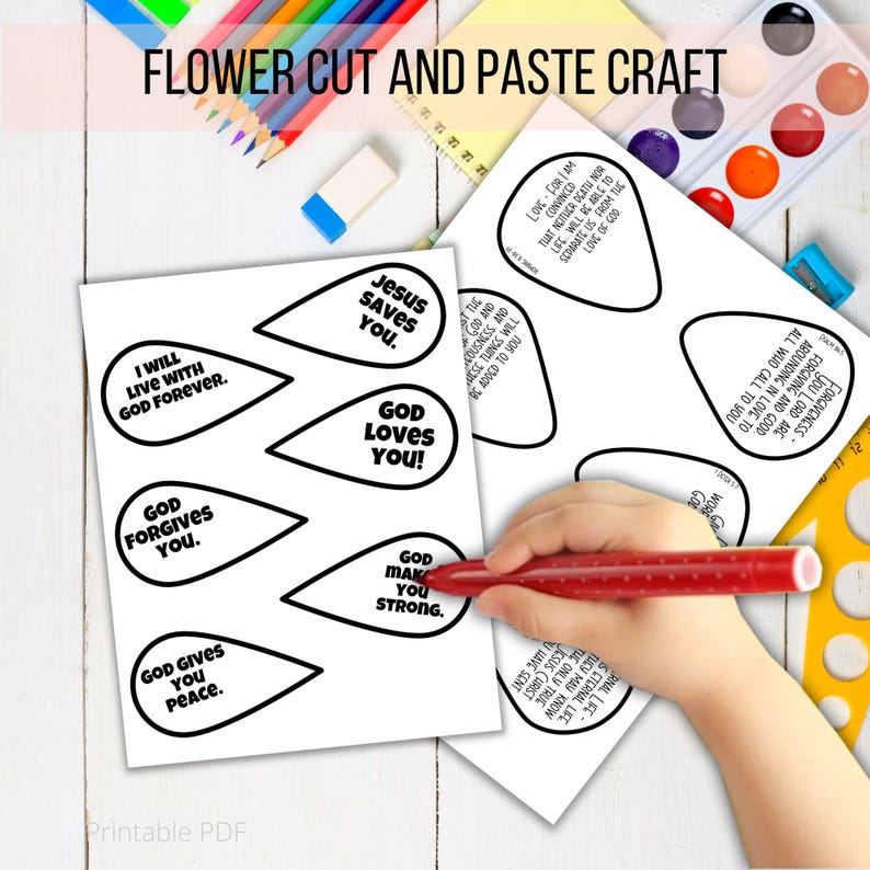 God's Promises Flower Christian Craft Kit Printable Activity for Sunday ...