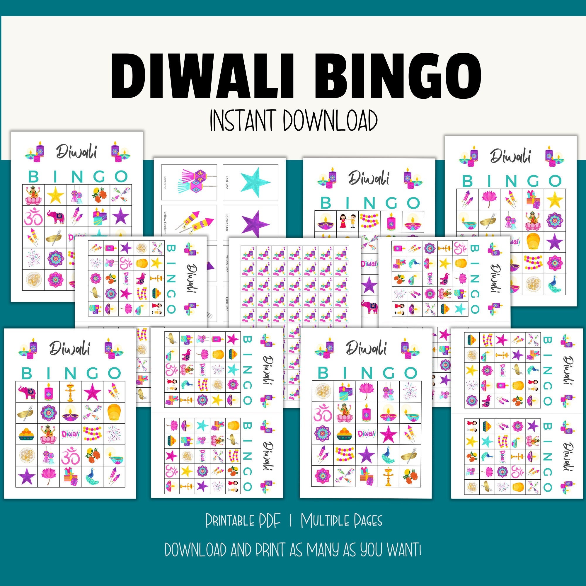 Diwali Family Bingo Printable | Diwali Kids Classroom Activity Unit ...
