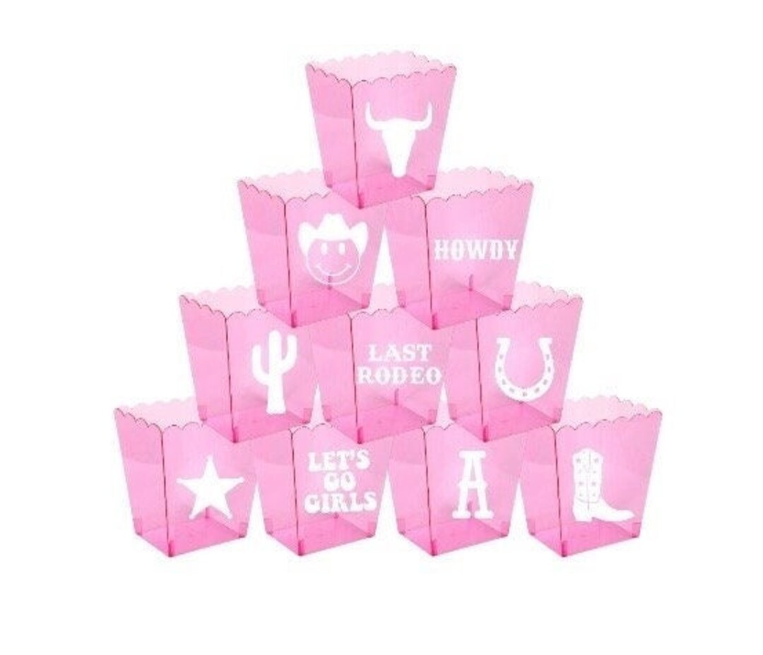COWGIRL WESTERN BUCKET- Popcorn/ Snack Box, Bachelorette Party, Cowboy ...