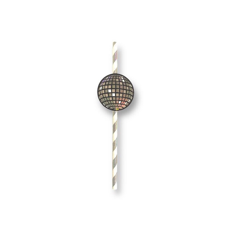 DISCO BALL STRAWS- 12pc Fun Straws, Disco Decorations, 70's Disco Party ...
