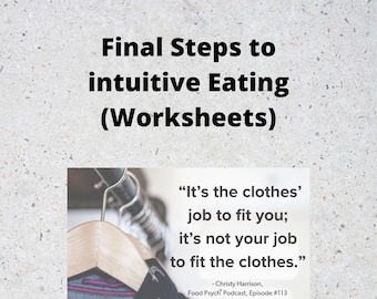 Intuitive Eating Worksheets - Etsy