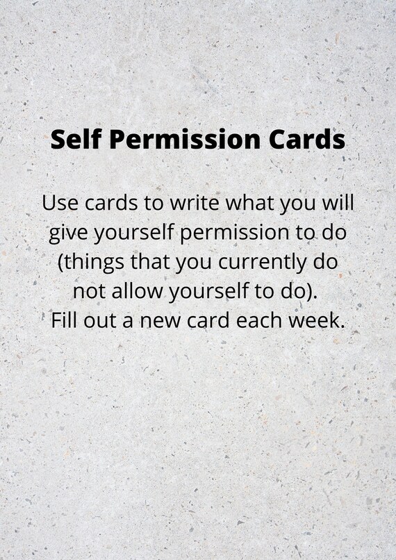 Printable Self Permission Cards | Etsy