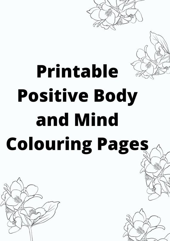Printable Body and Mind PDF Colouring Pages | Etsy