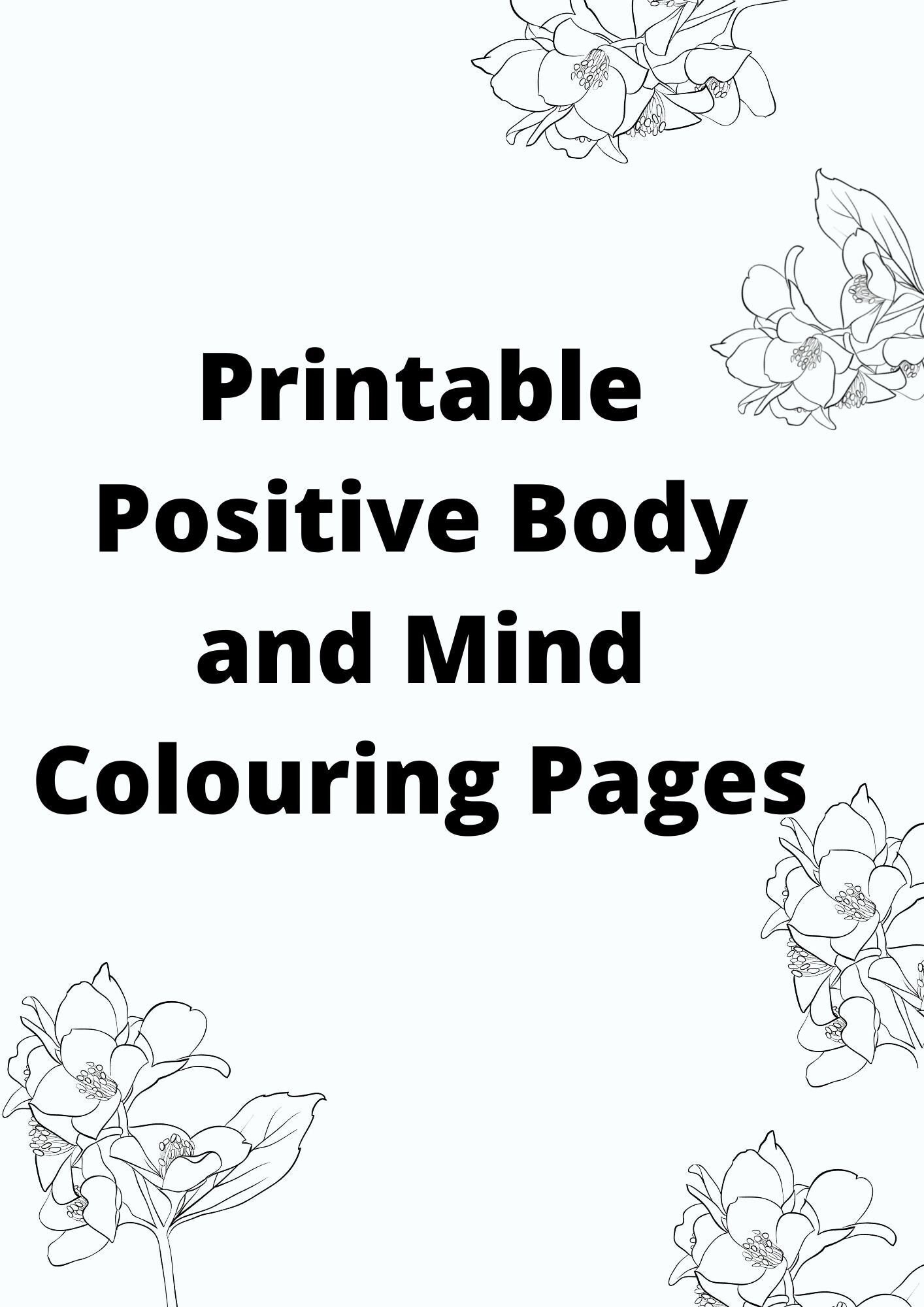 Printable Body and Mind PDF Colouring Pages - Etsy