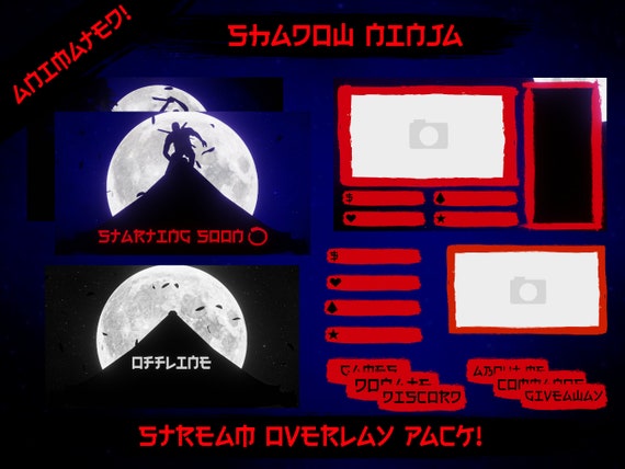 Shadow Ninja Animated Stream Overlay Pack for Twitch - Etsy