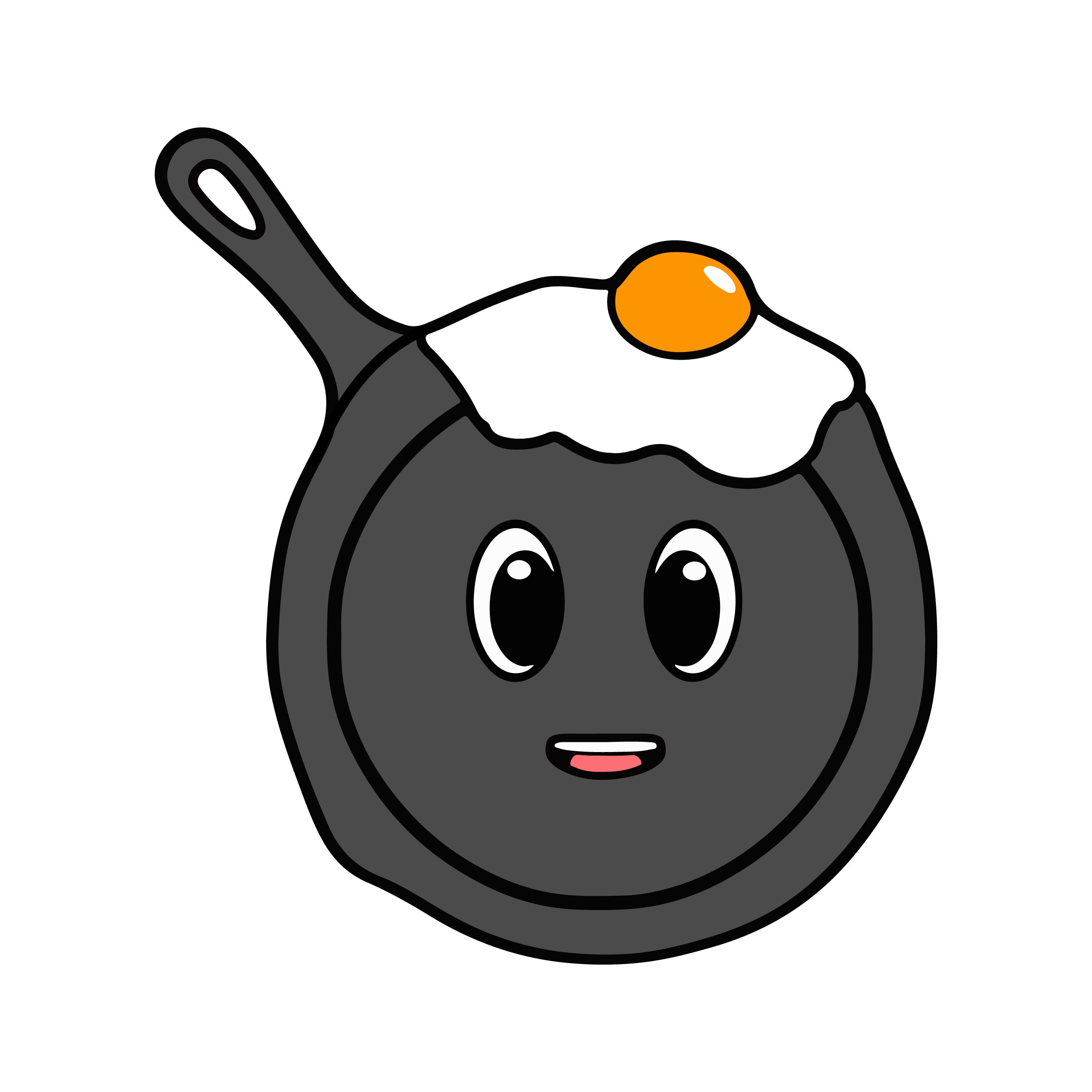 Fry the Friendly Frying Pan Mascot, Vector Illustration - Etsy
