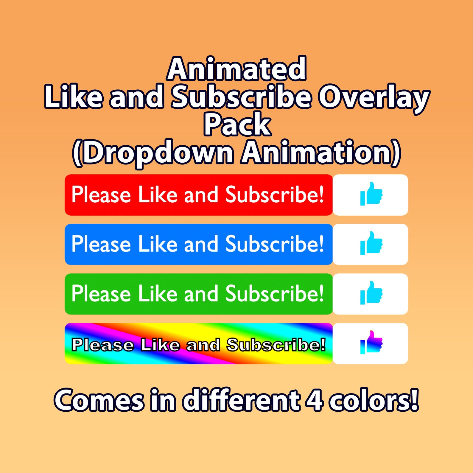Animated Dropdown Like and Subscribe Video Overlay Pack for Youtube ...