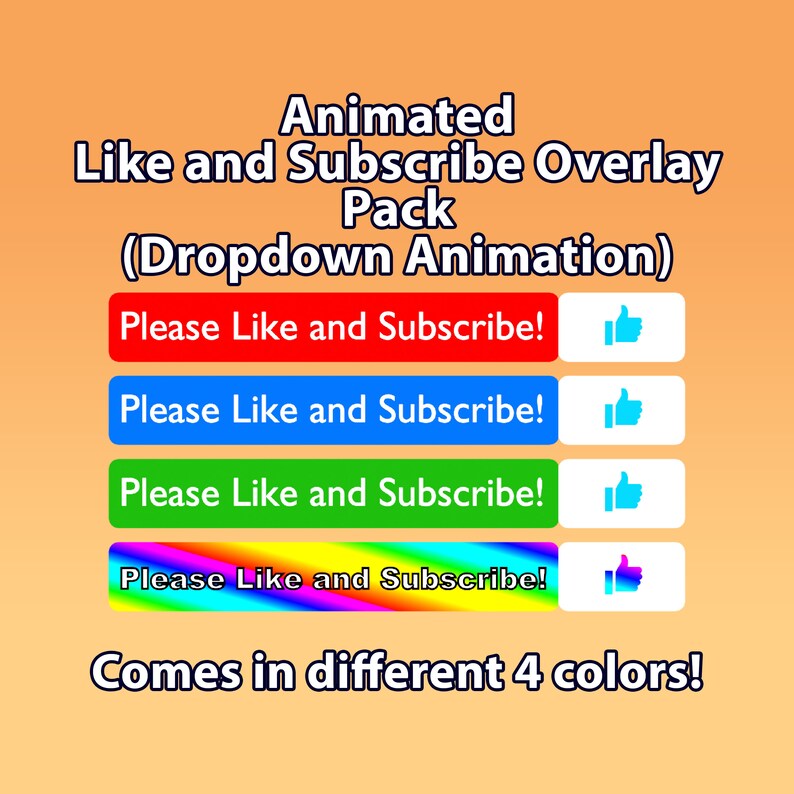 Animated Dropdown Like and Subscribe Video Overlay Pack for Youtube ...