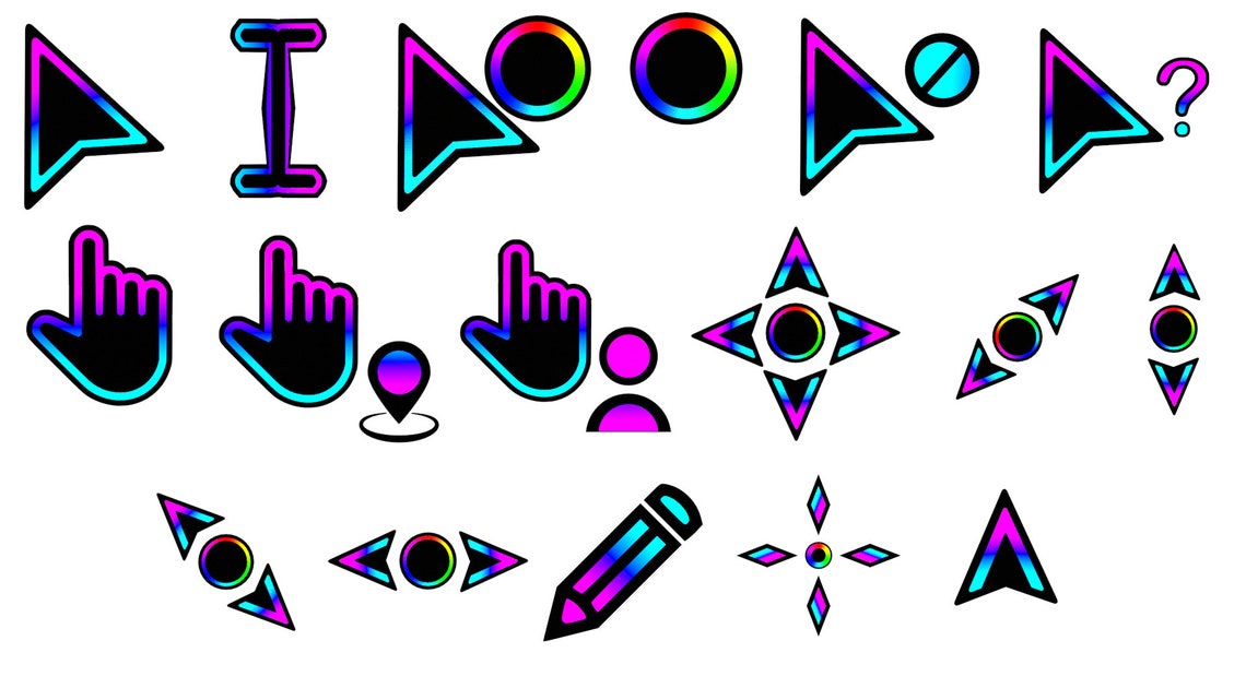 Neon RGB Animated Computer Cursor Pack, perfecto para jugadores y creativos - Etsy México