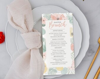 Editable Easter Brunch Menu Template - Easter Egg Brunch Menu Template ...