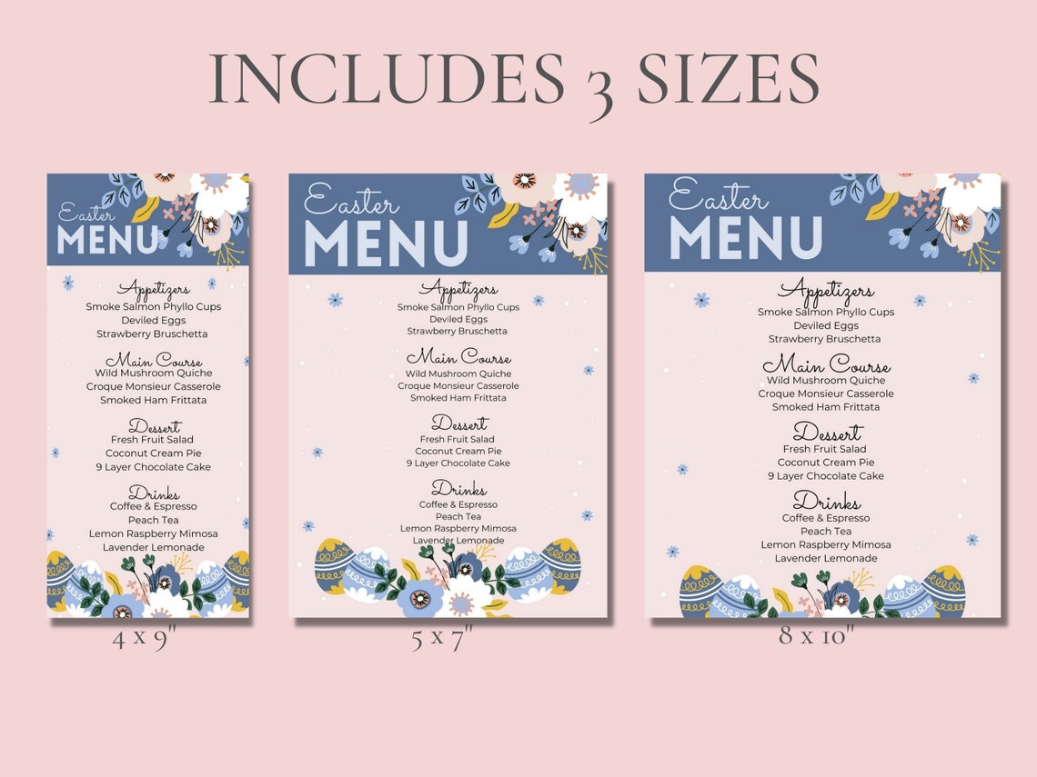 Editable Easter Brunch Menu Template - Easter Egg Brunch Menu Template ...