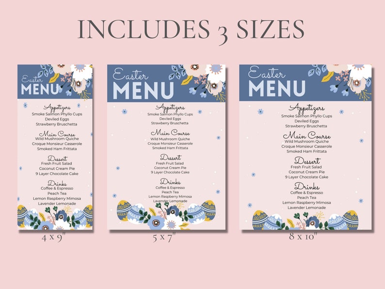 Editable Easter Brunch Menu Template - Easter Egg Brunch Menu Template ...