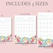 Undated Monthly Planner - Blank Printable Monthly Floral Calendar- A4 ...