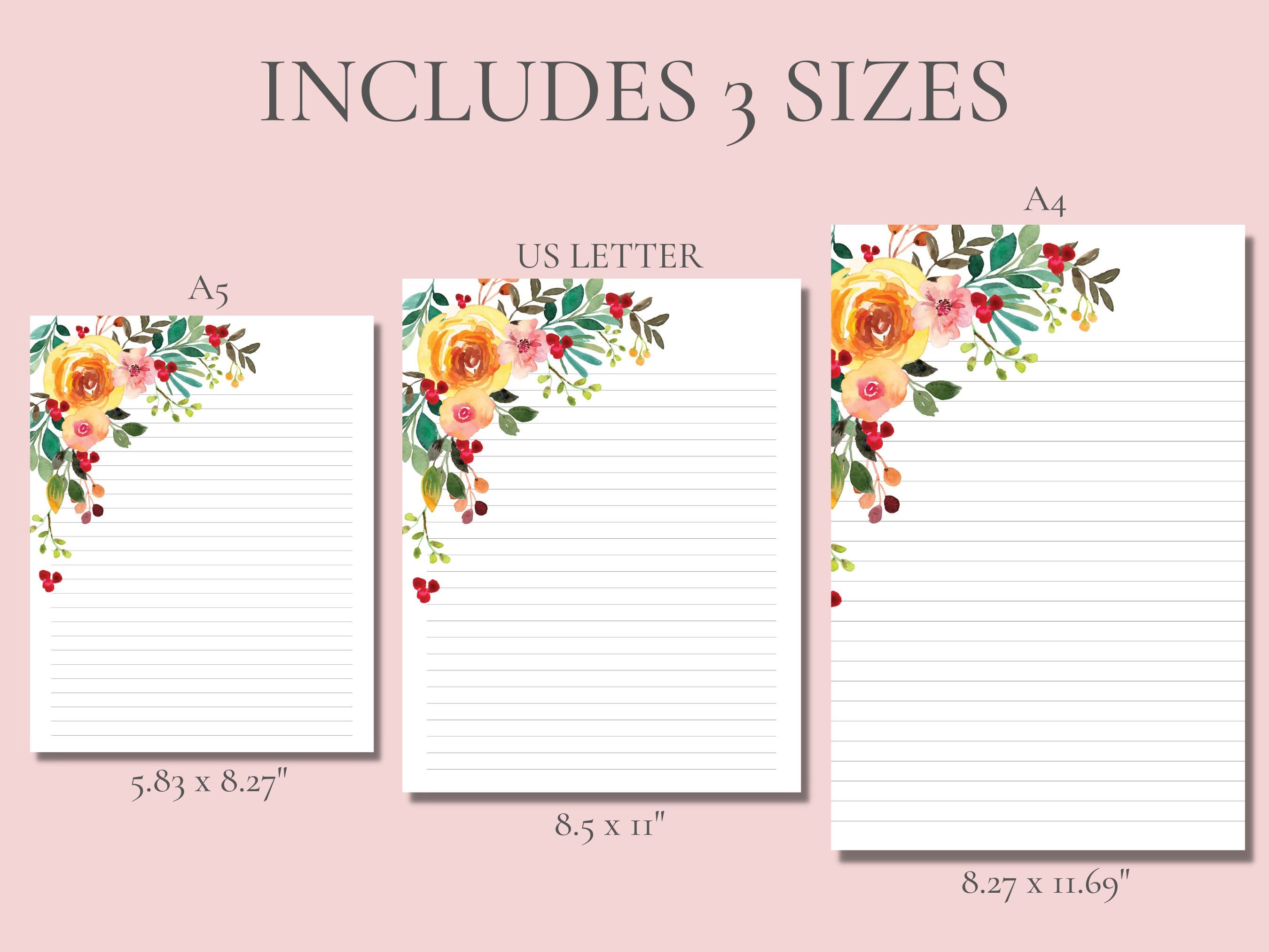 Yellow Rose Watercolor Printable Stationary - Printable Floral Planner ...