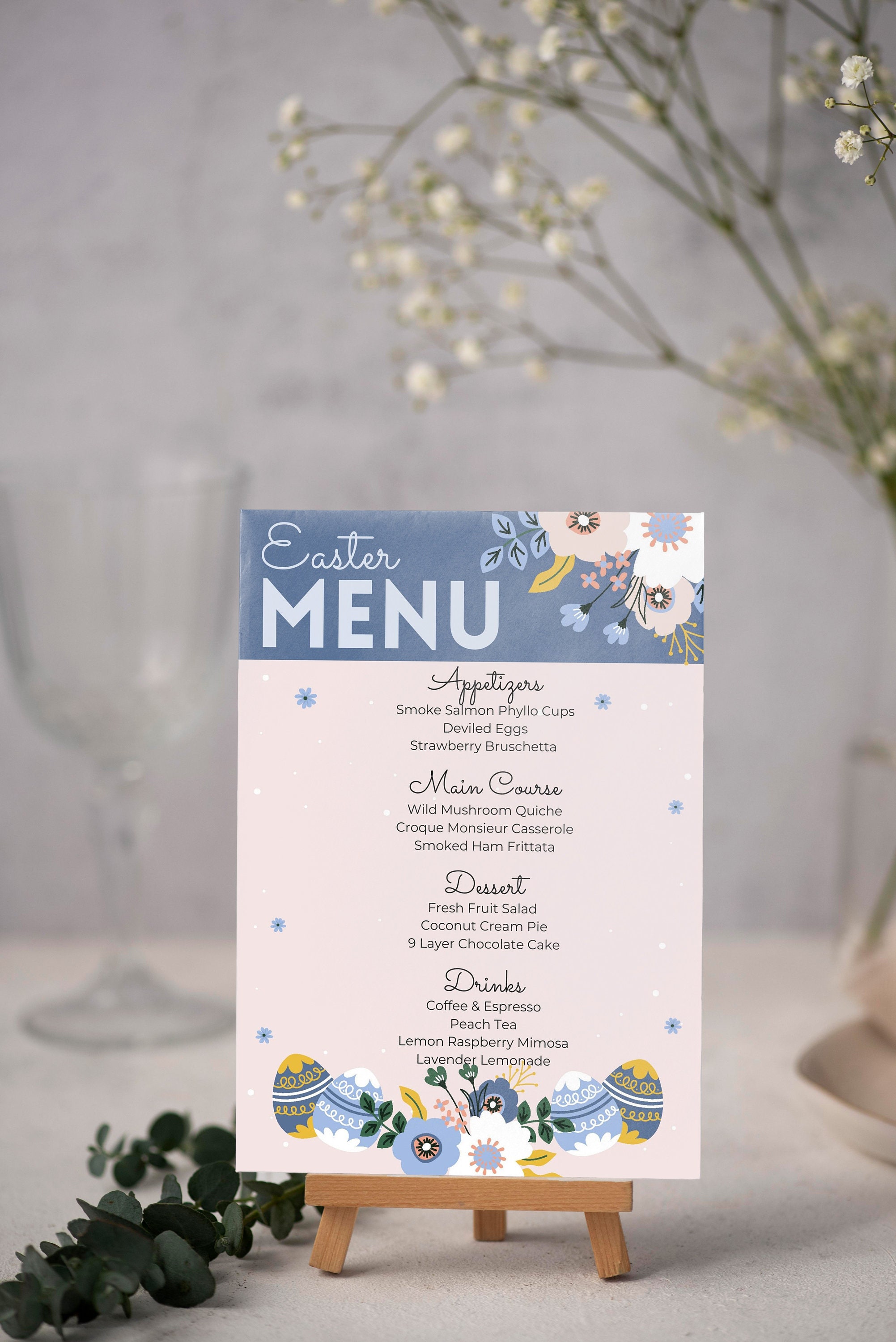 Editable Easter Brunch Menu Template - Easter Egg Brunch Menu Template ...