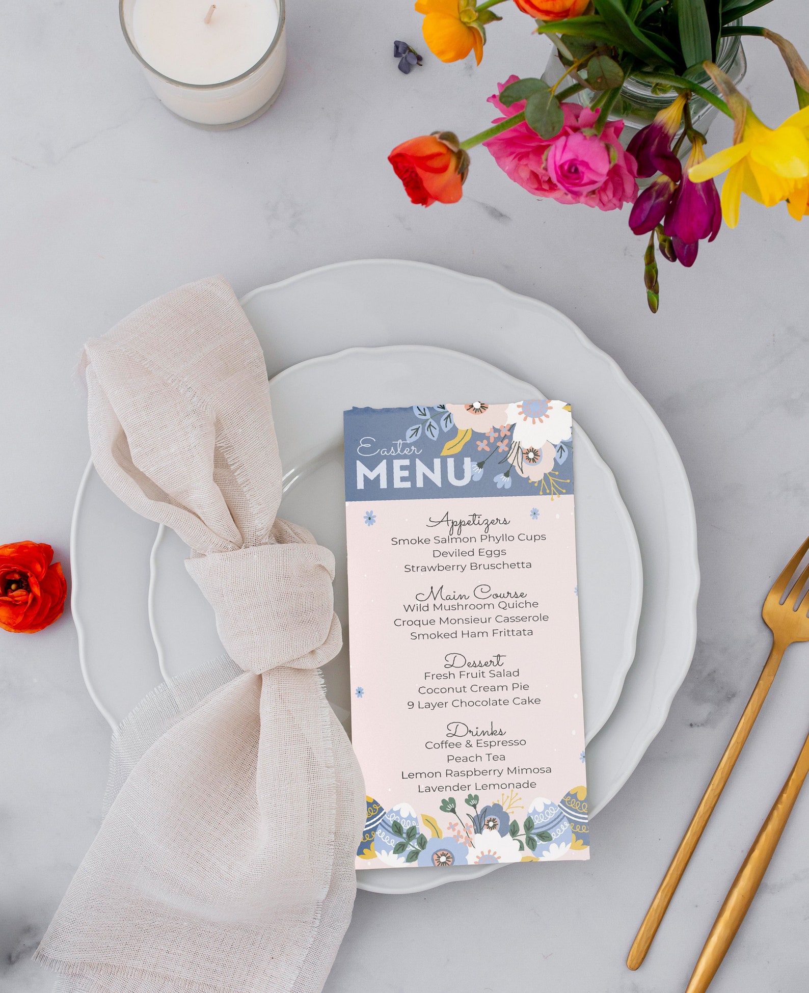 Editable Easter Brunch Menu Template - Easter Egg Brunch Menu Template ...