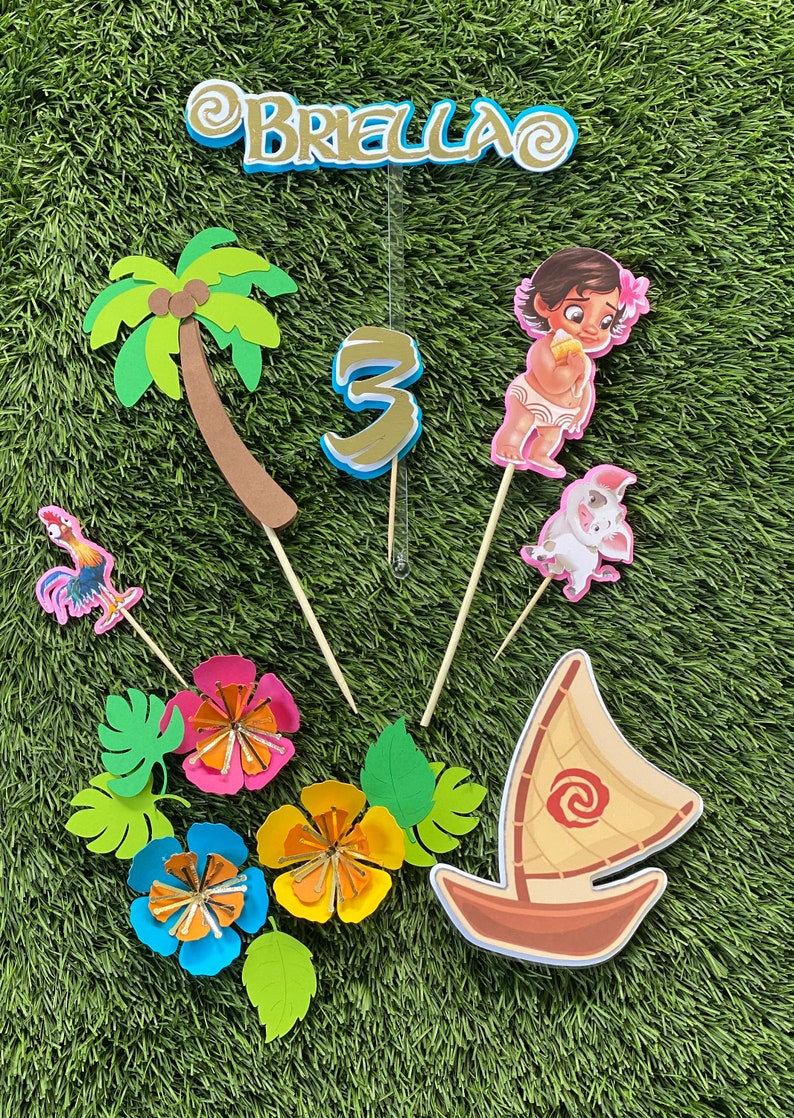 Moana Cake Topper / Moana Decoration Set / Cardstock - Etsy