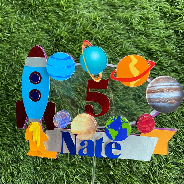 Space Cake Topper - Etsy