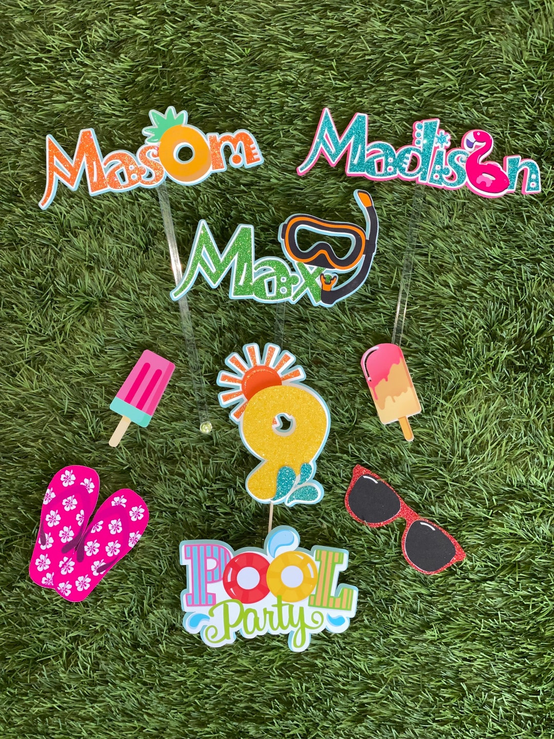 Pool Cake Topper / Pool Party/ Beach Party - Etsy