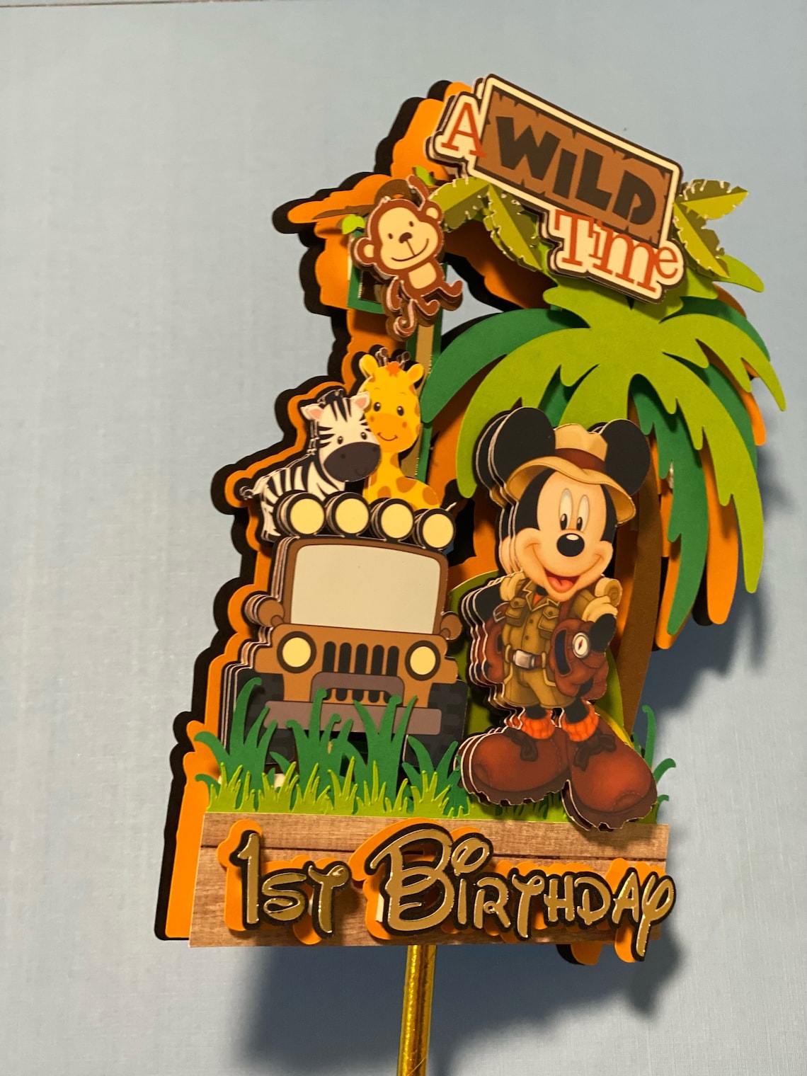 Mickey Cake Topper / Mickey Mouse Party / Mickey Safari Cake | Etsy