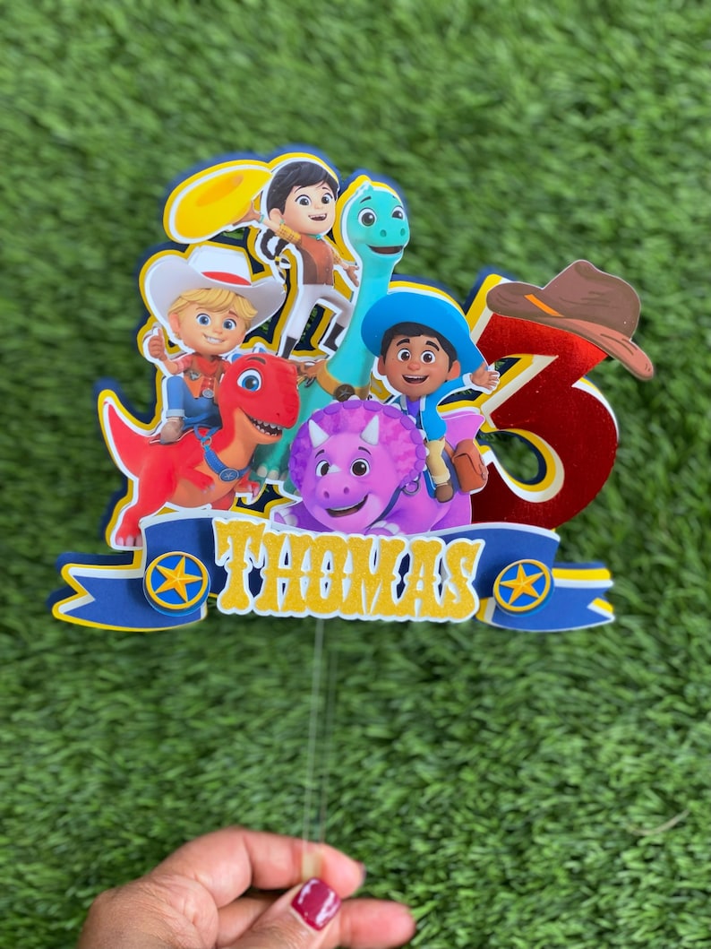 Dino ranch Cake topper / Dino ranch party / Dino ranch centre - Etsy France