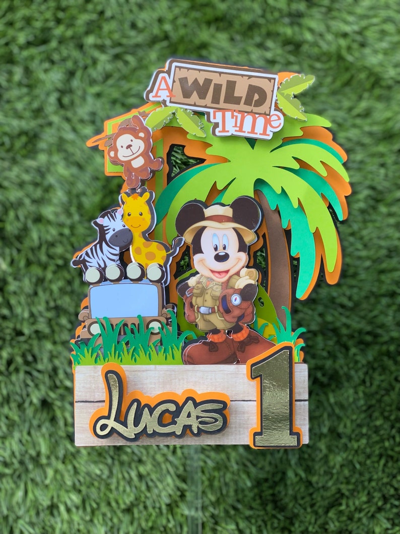 Mickey Cake Topper / Mickey Mouse Party / Mickey Safari Cake Topper - Etsy