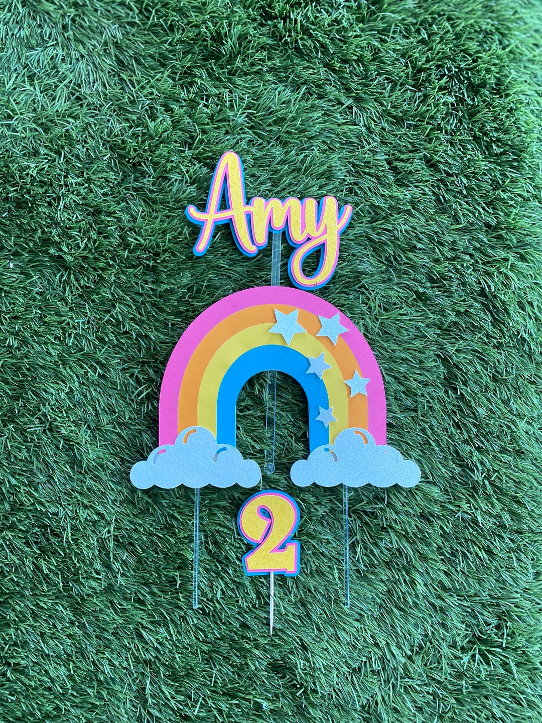 Rainbow Cake Topper Set / Rainbow Party - Etsy