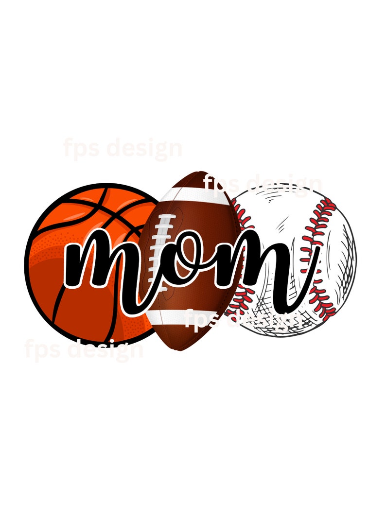 Sports Mom PNG, Baseball Basketball Football, Volleyball Softball, Game ...