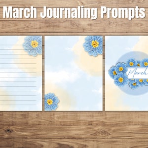 March Printable Journal Cards, Journal Prompts, Journaling Cards ...