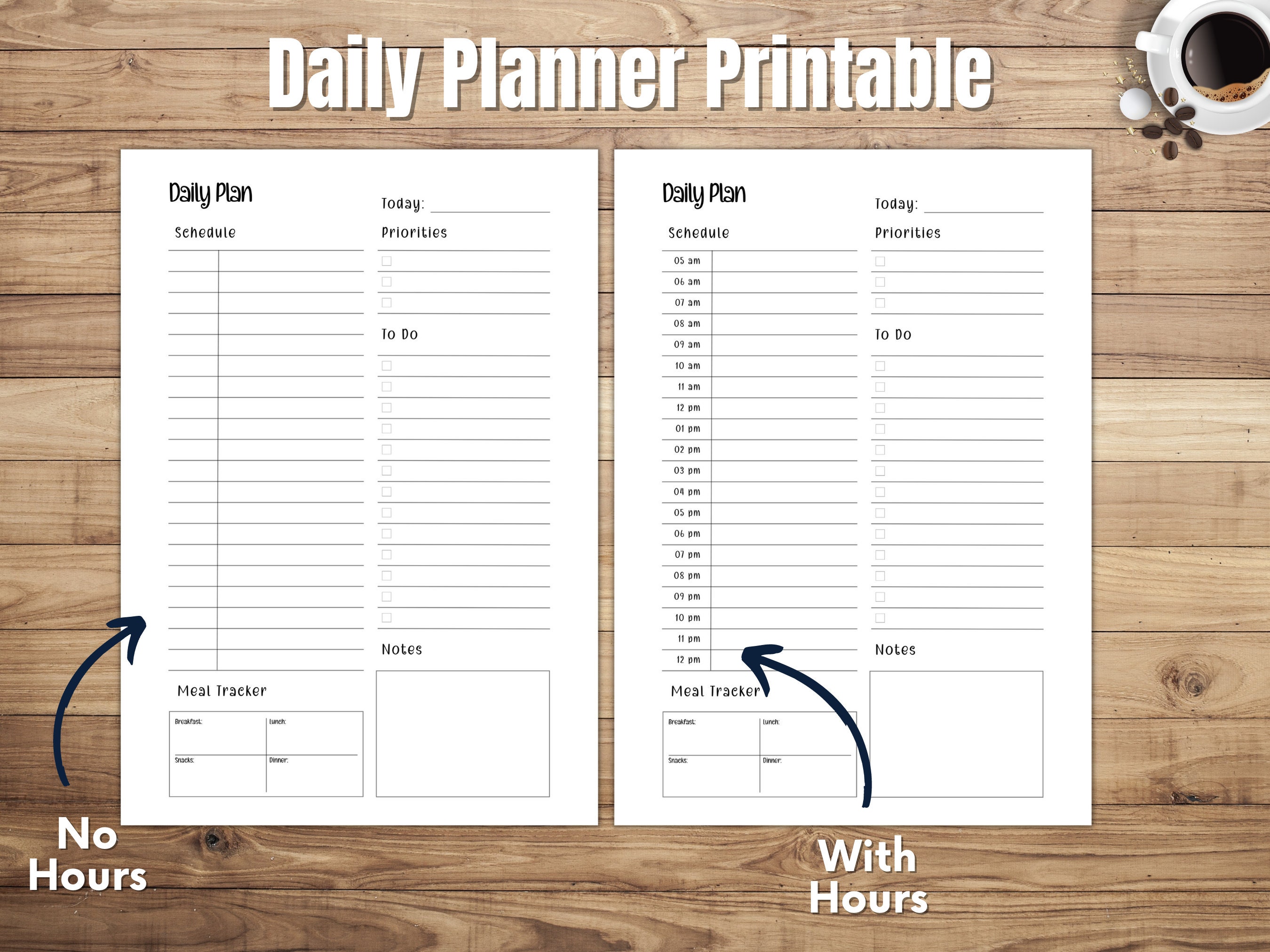 Daily Planner Insert Daily Journal Page L Simple Themed Planner ...